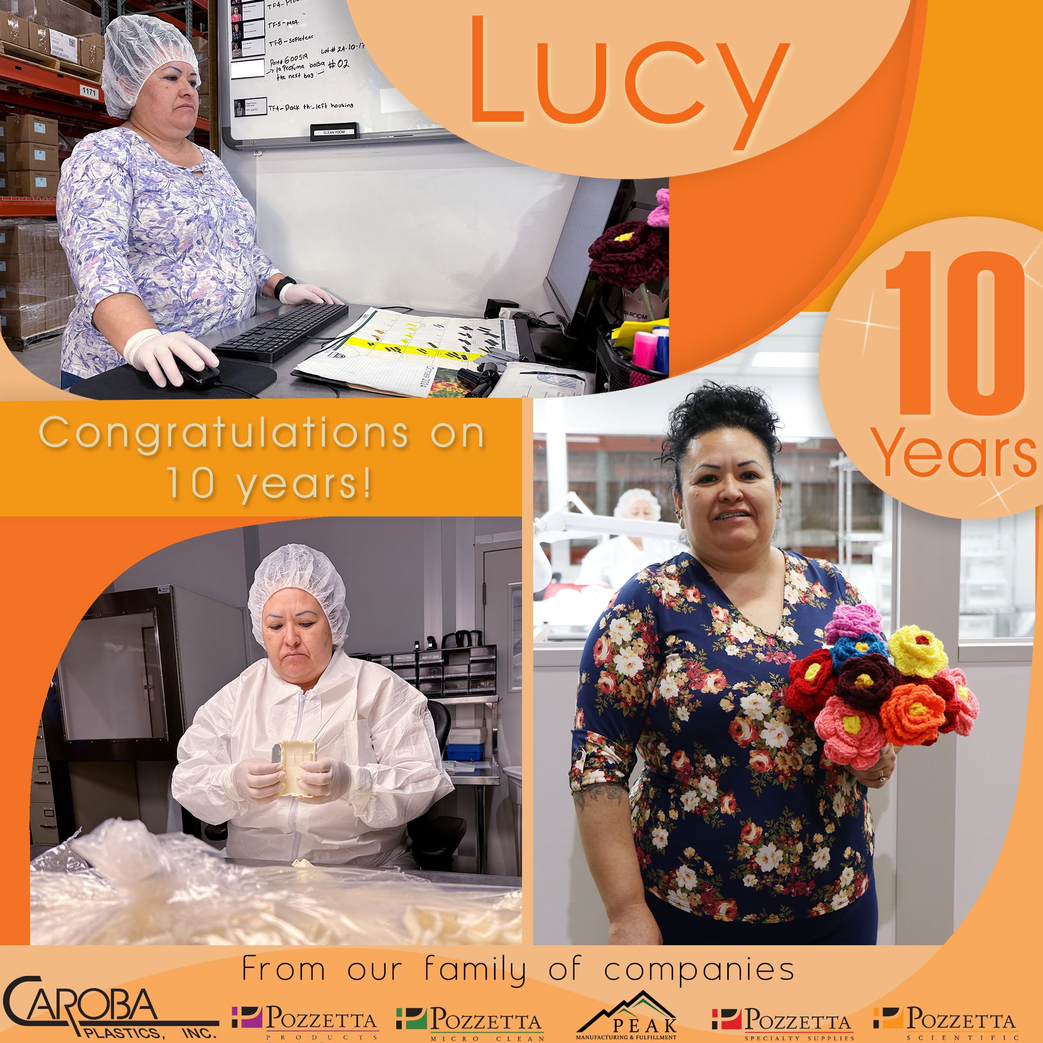 Congratulations Lucy! - 10 Years! - Denver's Plastic Injection Molders