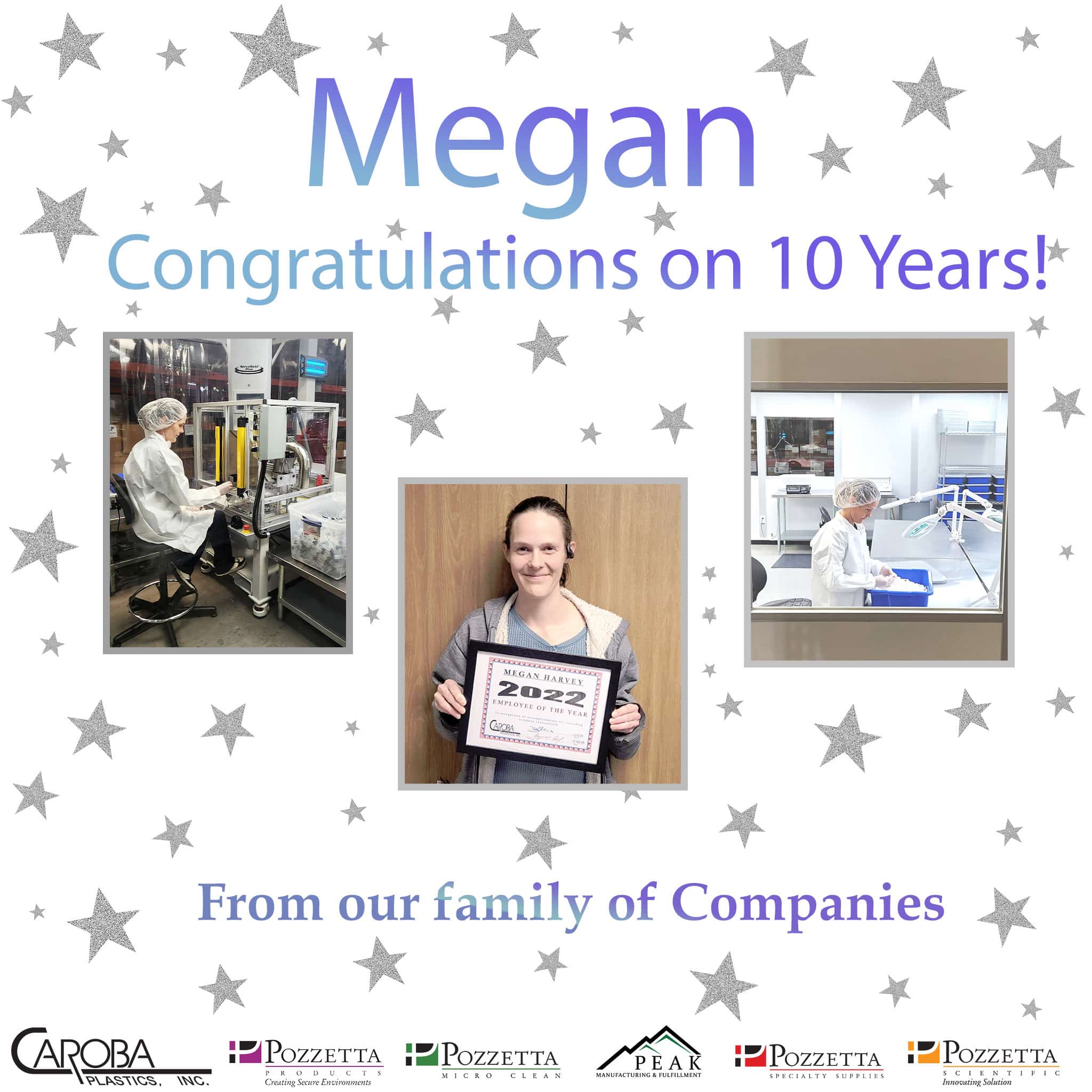 Congratulations Megan! 10 Years! - Denver's Plastic Injection Molders